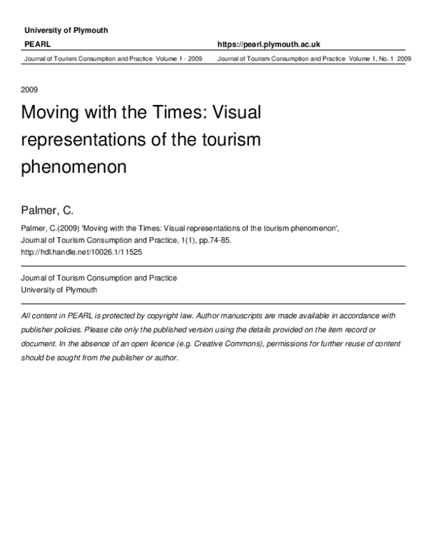 (PDF) Moving with the Times: Visual representations of the tourism ...