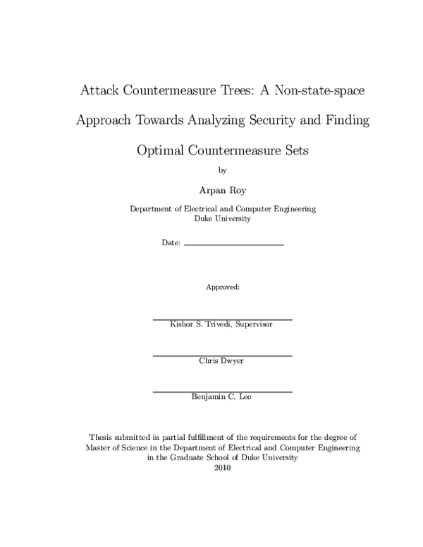 (PDF) Attack Countermeasure Trees: A Non-state-space Approach Towards Analyzing Security and ...