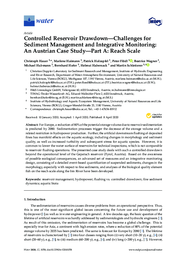 (PDF) Controlled Reservoir Drawdown—Challenges for Sediment Management ...
