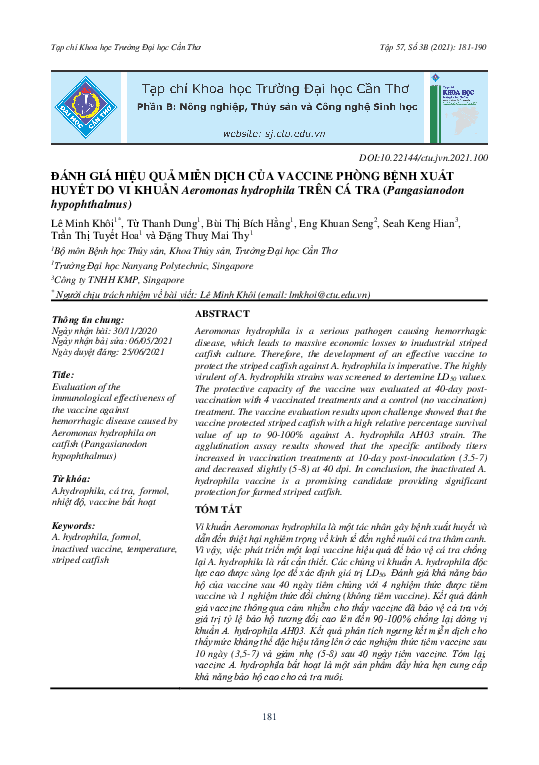 (PDF) Đánh giá hiệu quả miễn dịch của vaccine phòng bệnh xuất huyết do ...