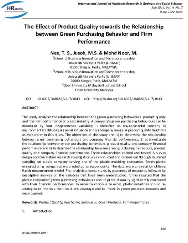 (PDF) The Effect of Product Quality Toward The Relationship Between ...