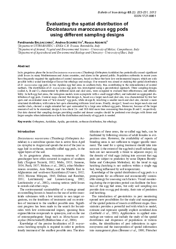 (PDF) Evaluating the spatial distribution of Dociostaurus maroccanus ...