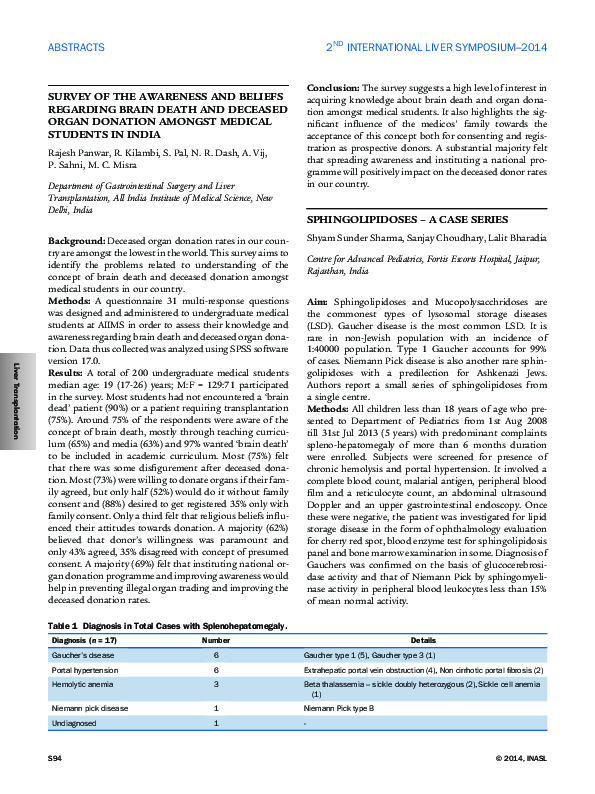 (PDF) Sphingolipidoses – A Case Series