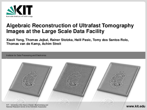 (PDF) Algebraic reconstruction of ultrafast tomography images at the large scale data facility