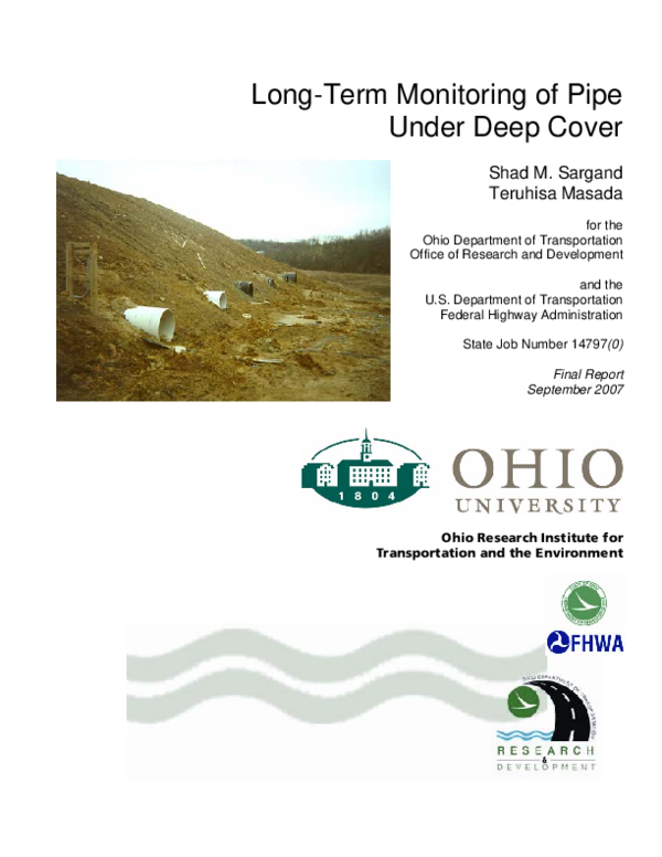 (PDF) Long-Term Monitoring of Pipe Under Deep Cover