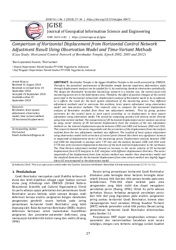 (PDF) Comparison of Horizontal Displacement from Horizontal Control ...