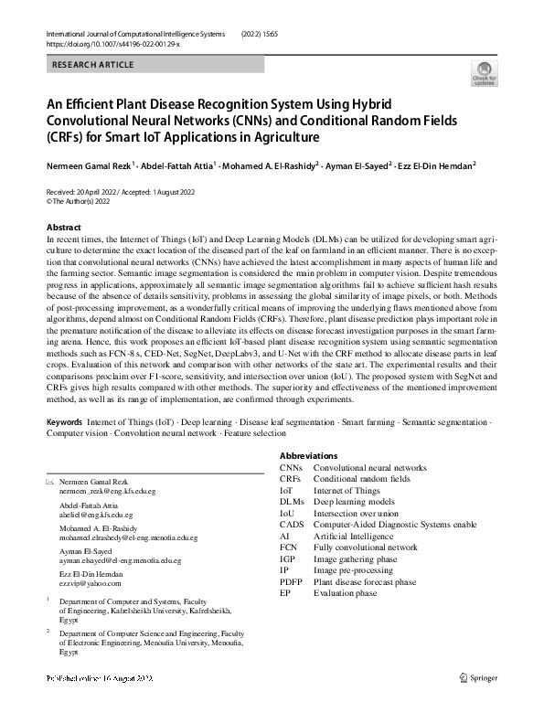 Pdf An Efficient Plant Disease Recognition System Using Hybrid Convolutional Neural Networks