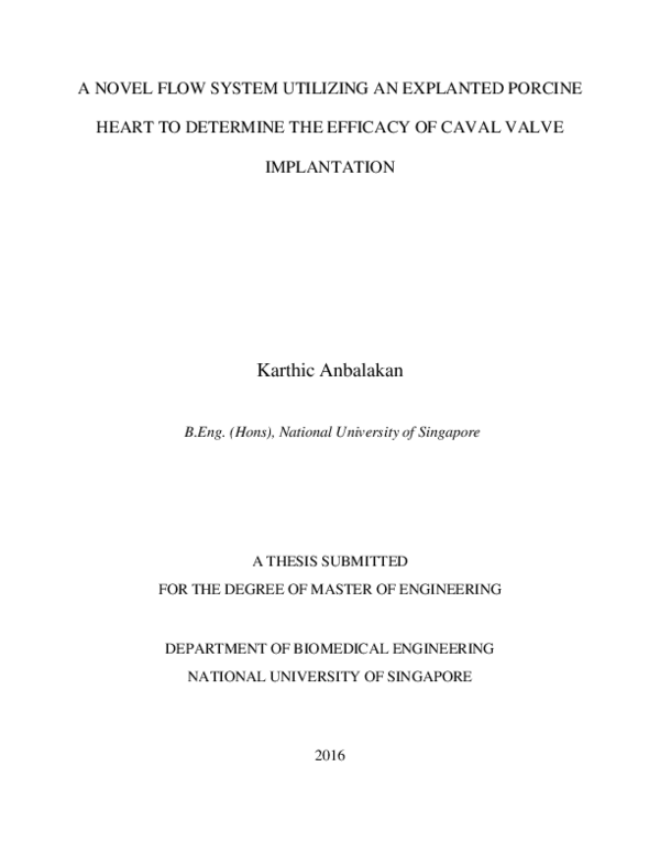 (PDF) A Novel Flow System Utilizing an Explanted Porcine Heart to ...