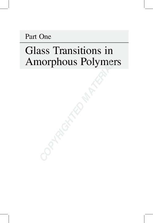 (PDF) Chapter 1 Glass Transitions in Amorphous Polymers : Basic Concepts