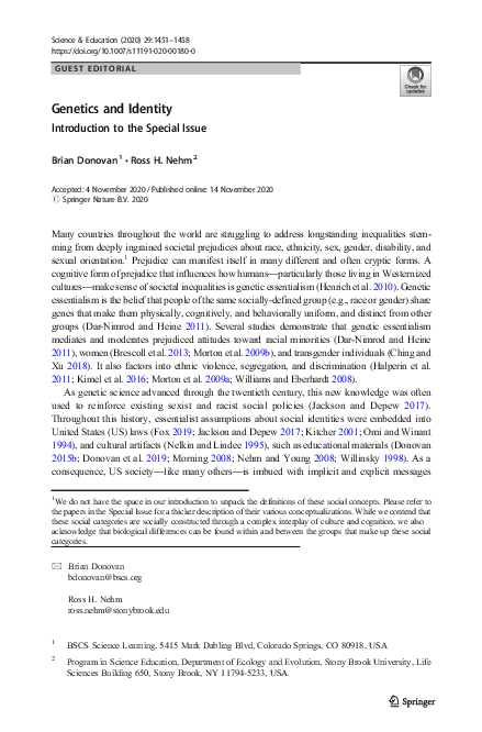 (PDF) Genetics and Identity