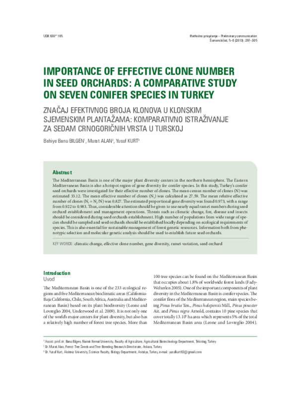 (PDF) Importance of effective clone number in seed orchards: a ...