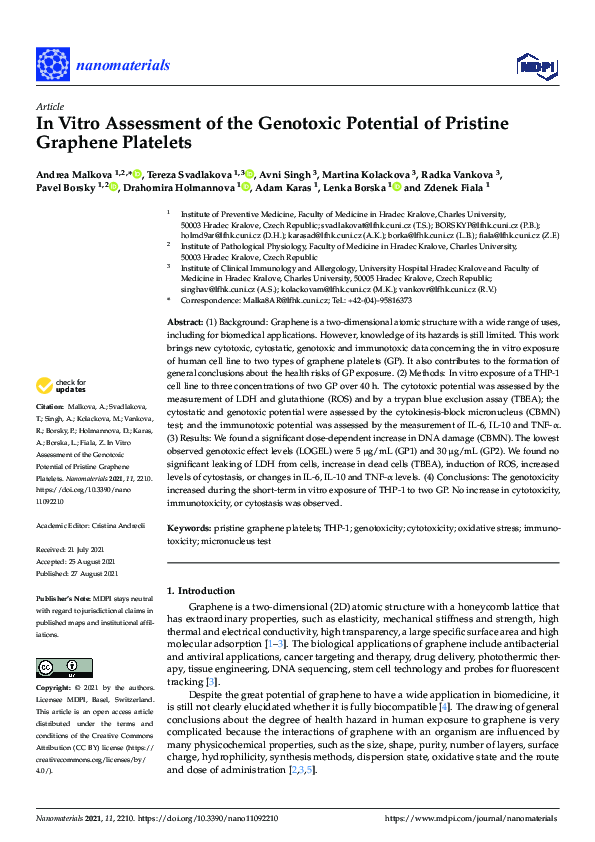 (PDF) In Vitro Assessment of the Genotoxic Potential of Pristine ...