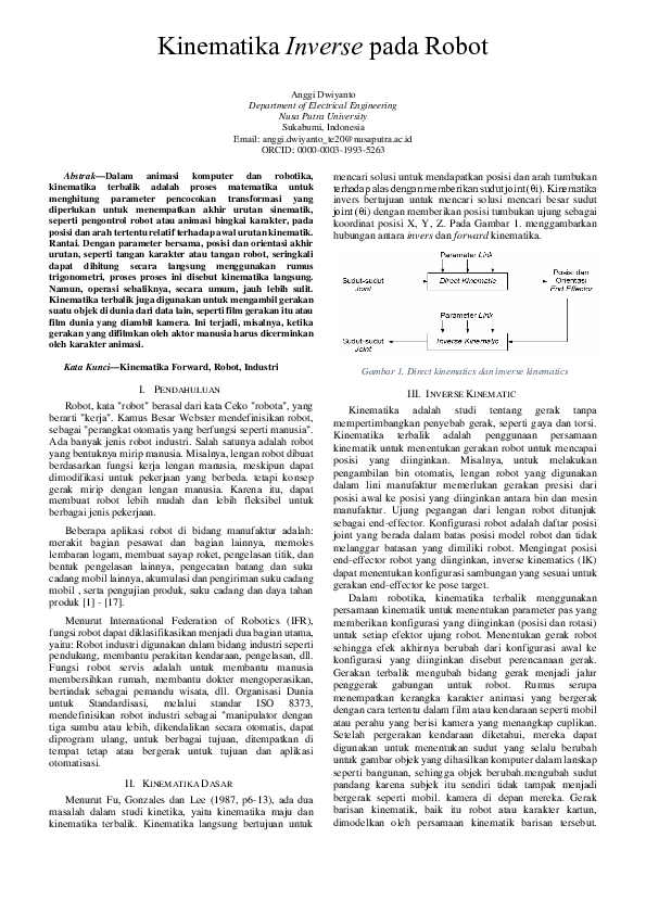 (PDF) Kinematika Inverse pada Robot
