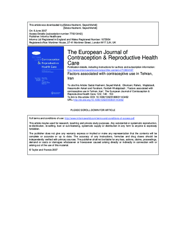 (PDF) Eeropean Journal of contraception