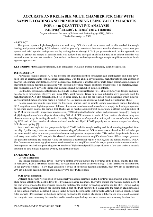(PDF) Multi-Chamber PCR Chip for Accurate Analysis