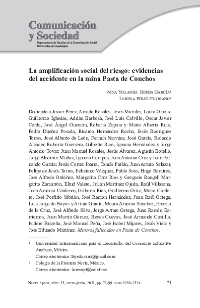 (PDF) La amplificación social del riesgo: evidencias del accidente en ...