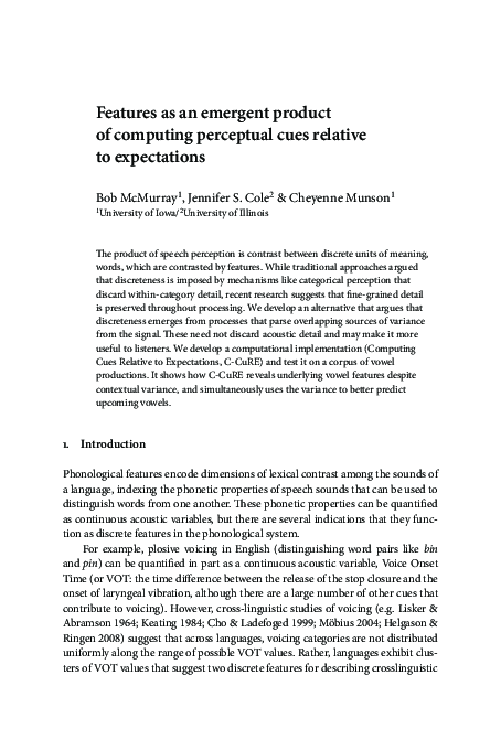 (PDF) Features as an emergent product of computing perceptual cues ...