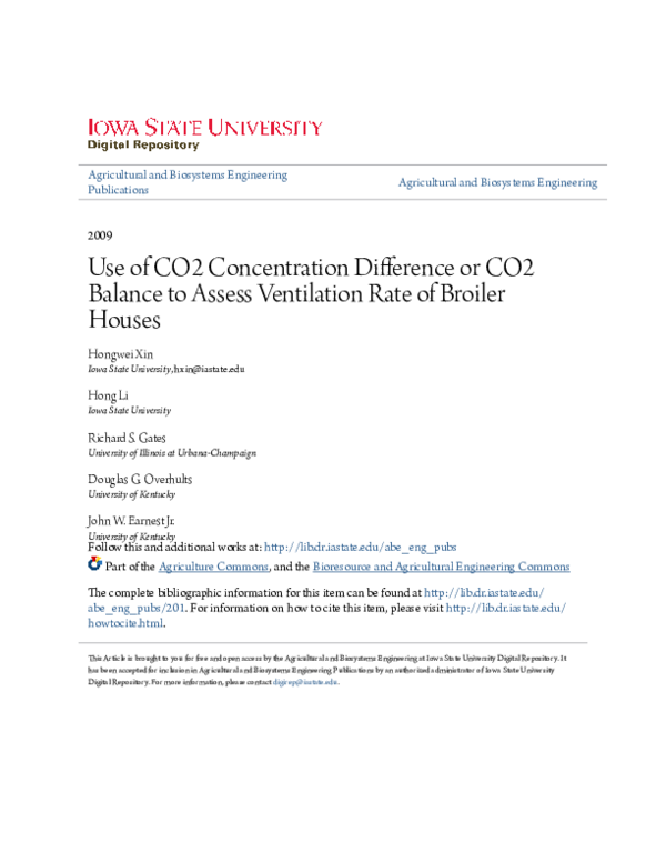 (PDF) Use of CO2 Concentration Difference or CO2 Balance to Assess ...