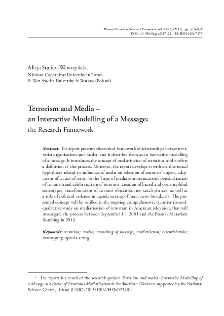 (PDF) Terrorism and Media – an Interactive Modelling of a Message: the ...