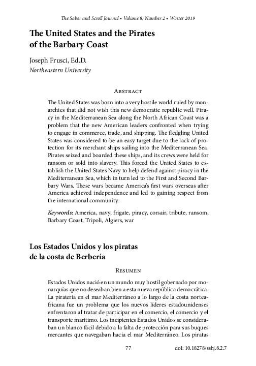 (PDF) The United States and the Pirates of the Barbary Coast