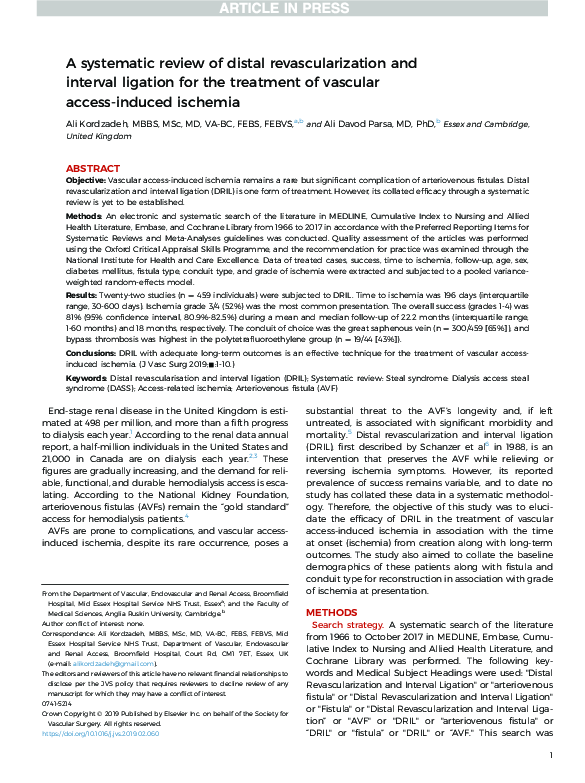 (PDF) A systematic review of distal revascularization and interval ...