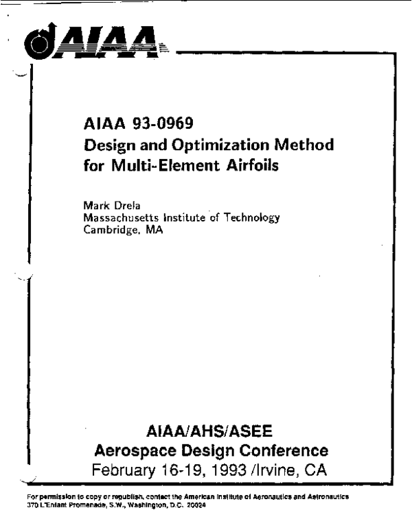 (PDF) Design and optimization method for multi-element airfoils
