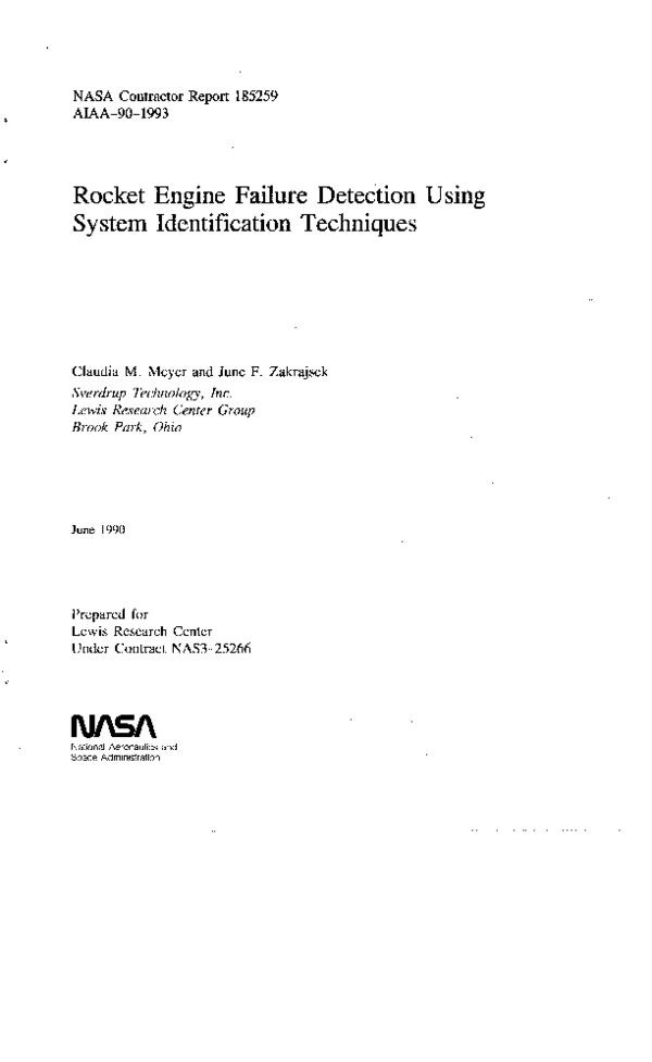 (PDF) Rocket engine failure detection using system identification ...
