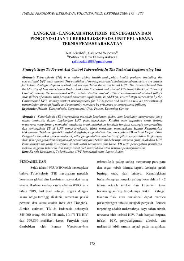 (PDF) Strategic Steps To Prevent And Control Tuberculosis In The ...