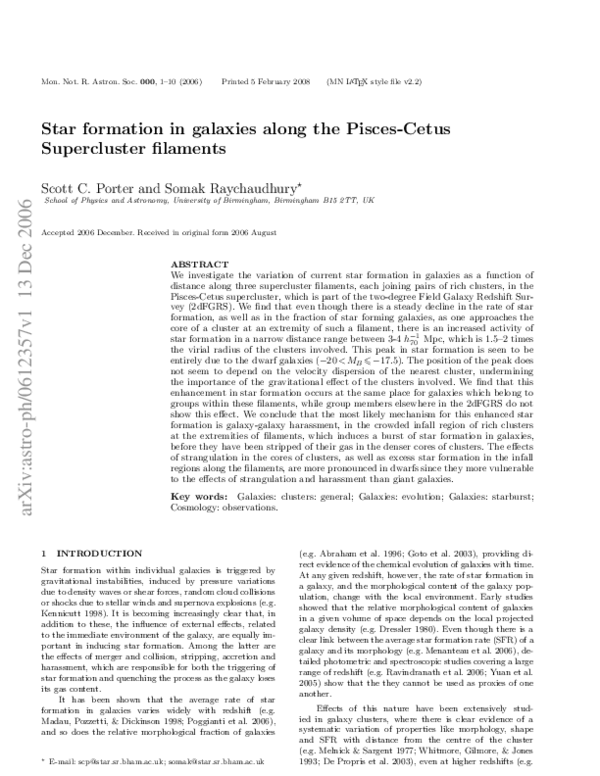 (PDF) Star formation in galaxies along the Pisces-Cetus Supercluster ...