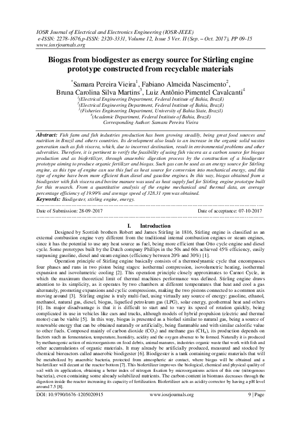 (PDF) Biogas from biodigester as energy source for Stirling engine ...
