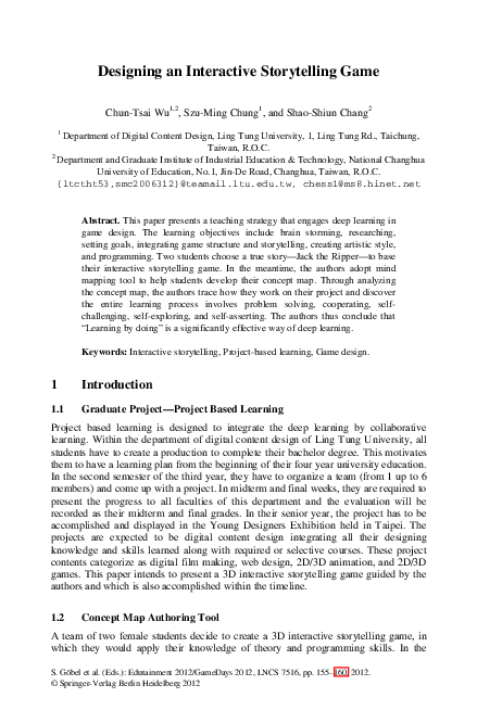 (PDF) Designing an Interactive Storytelling Game