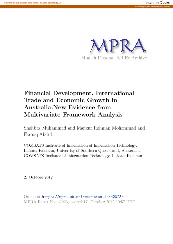 (PDF) Financial Development, International Trade and Economic Growth in ...