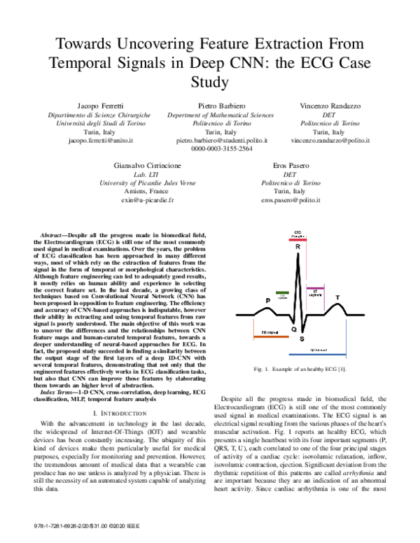 (PDF) Towards Uncovering Feature Extraction From Temporal Signals in Deep CNN: the ECG Case Study