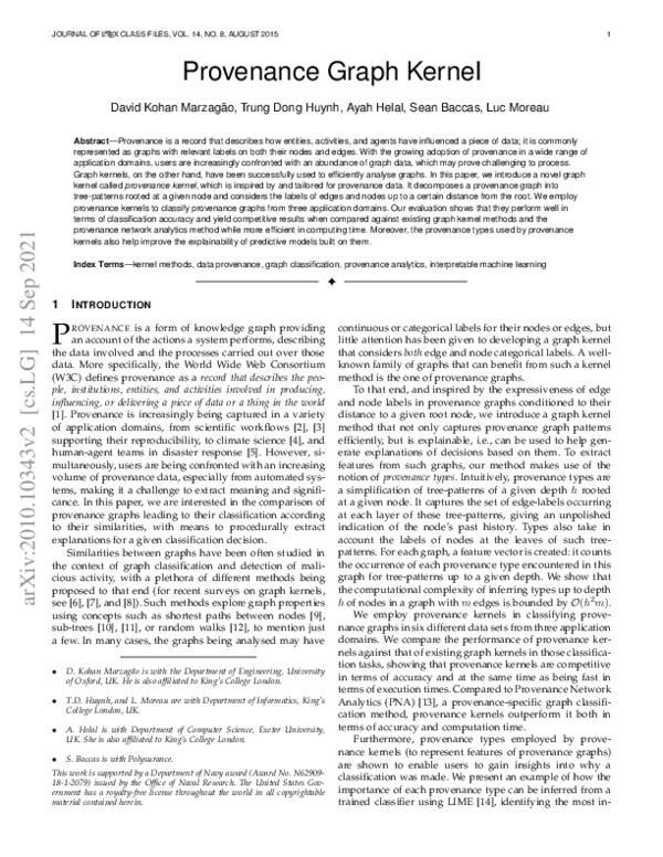 (PDF) Provenance Graph Kernel