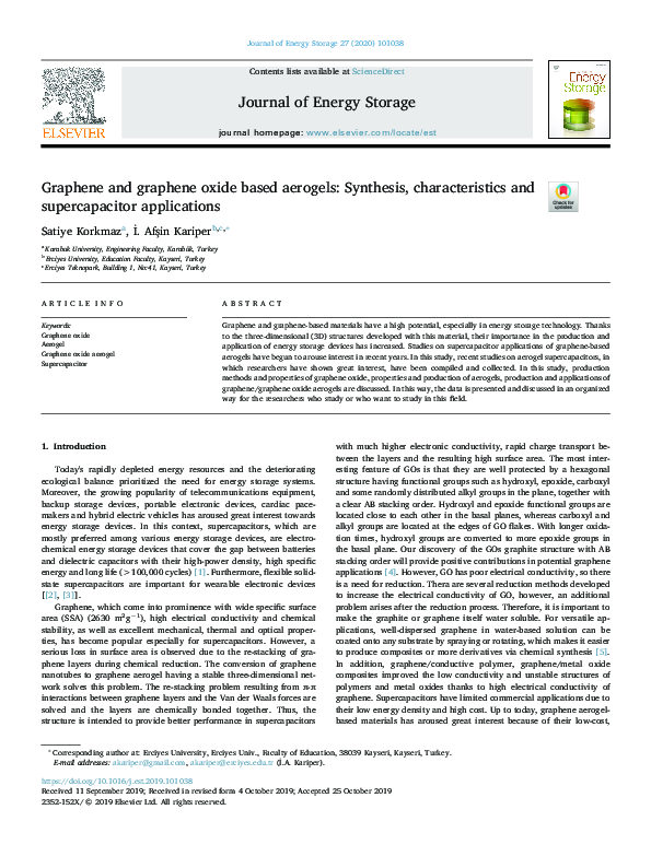 (PDF) Graphene and graphene oxide based aerogels: Synthesis ...