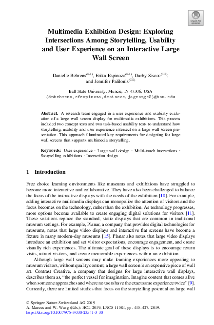 (PDF) Multimedia Exhibition Design: Exploring Intersections Among ...