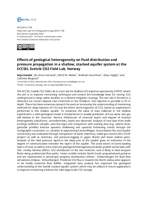 (PDF) Effects of geological heterogeneity on fluid distribution and ...