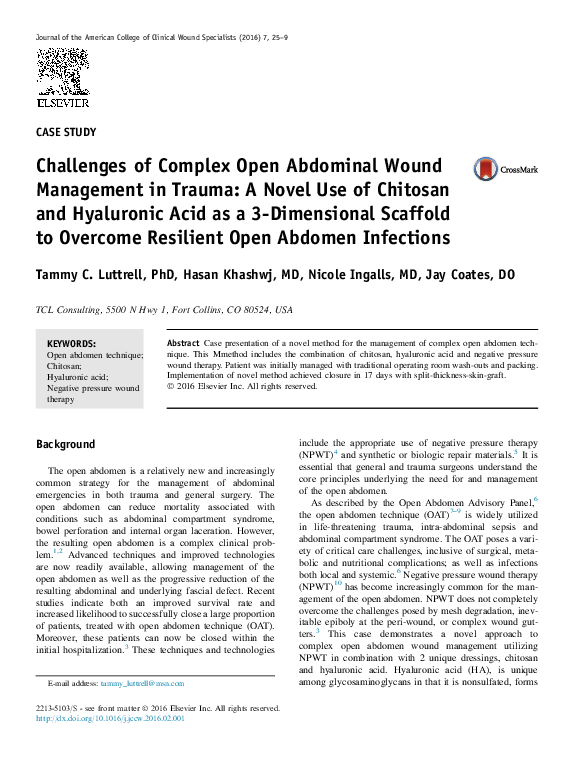 (PDF) Challenges of Complex Open Abdominal Wound Management in Trauma ...