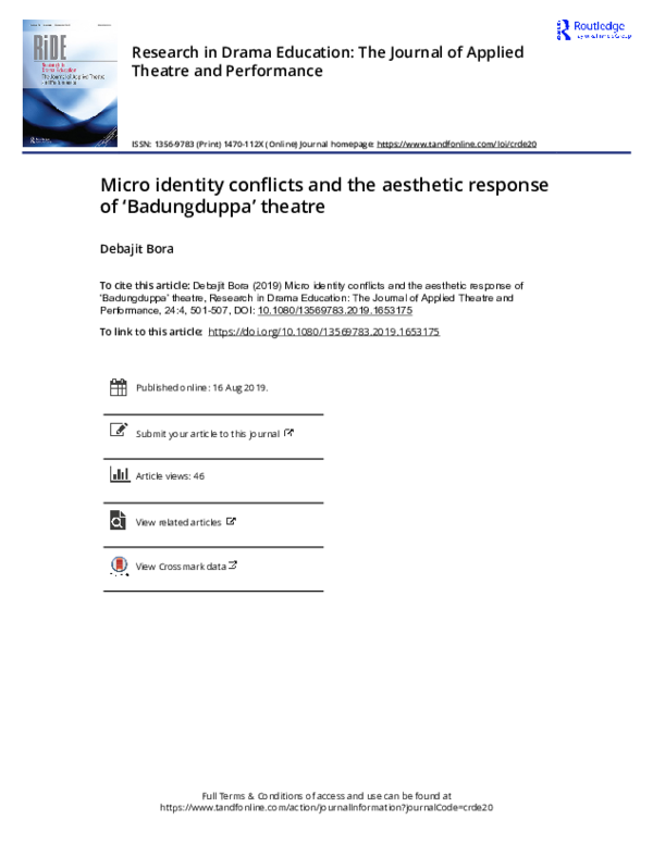 (PDF) Micro identity conflicts and the aesthetic response of ...