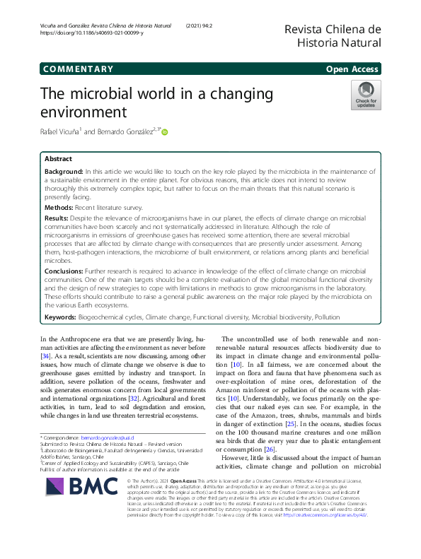 (PDF) The microbial world in a changing environment