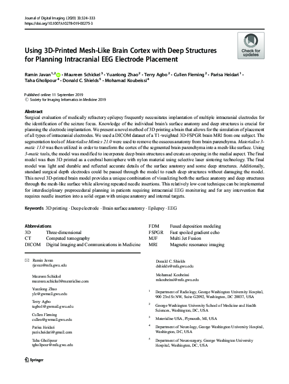 (PDF) Using 3D-Printed Mesh-Like Brain Cortex with Deep Structures for ...