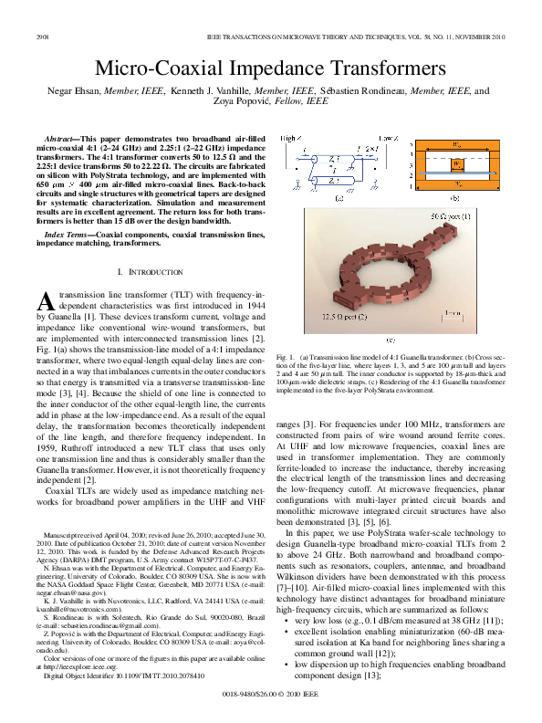 (PDF) Micro-Coaxial Impedance Transformers