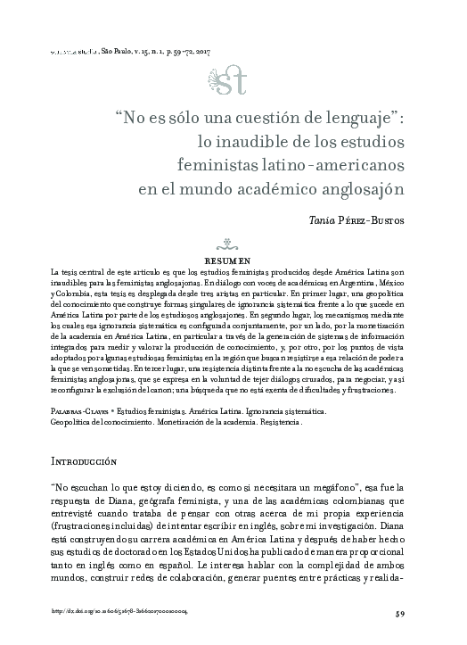 (PDF) “No es sólo una cuestión de lenguaje”: lo inaudible de los ...
