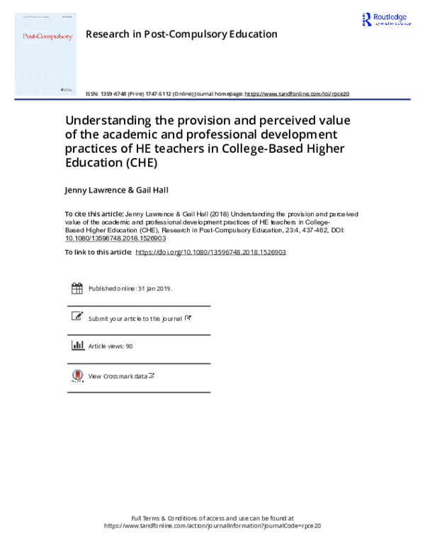 (PDF) Understanding the provision and perceived value of the academic ...