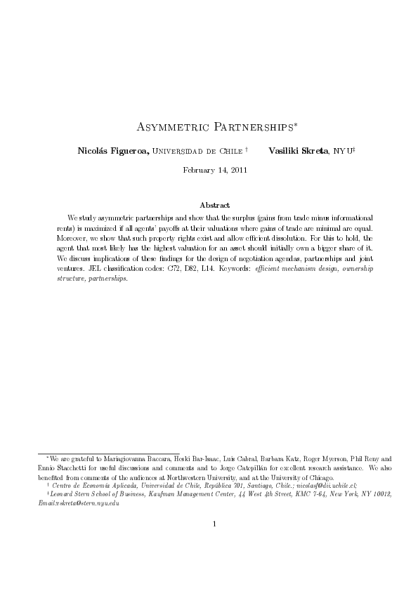 (PDF) Asymmetric partnerships