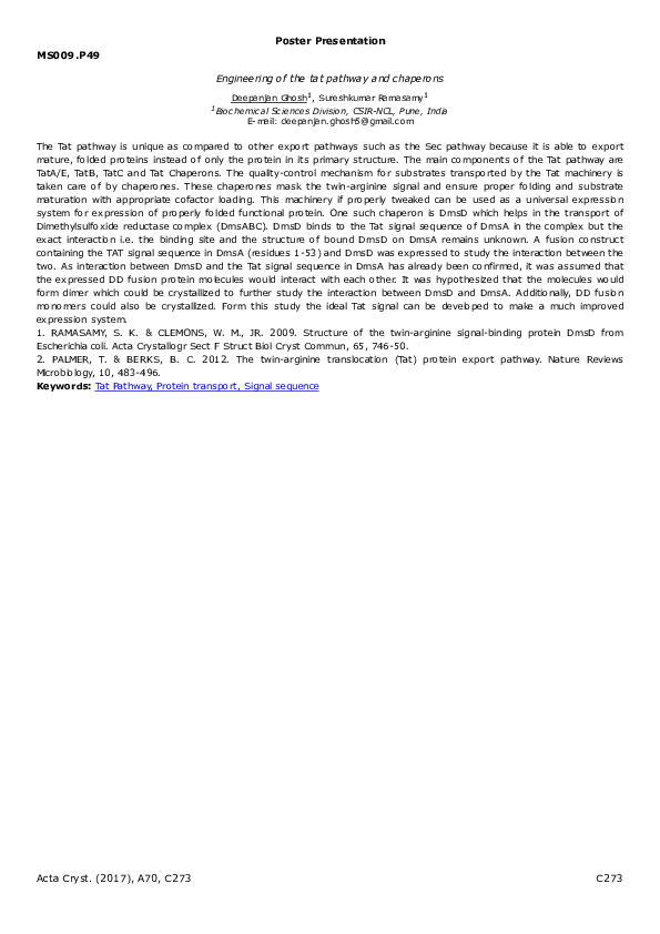 (PDF) Engineering of the Tat pathway and chaperons