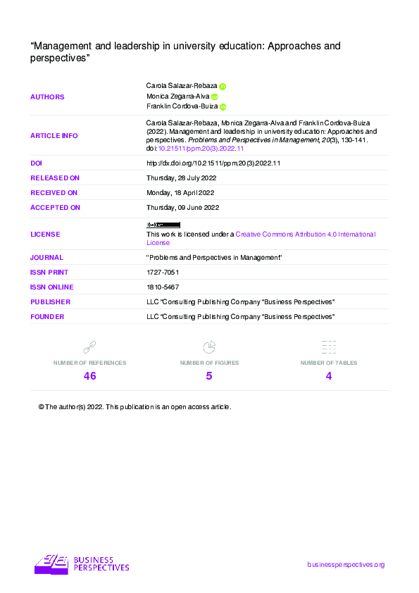 (PDF) Management and leadership in university education: Approaches and ...