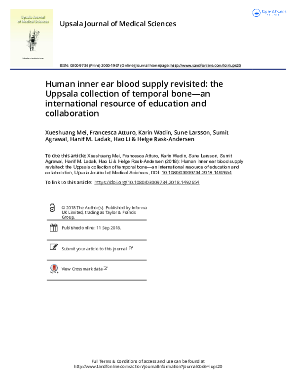 (PDF) Human inner ear blood supply revisited: the Uppsala collection of ...
