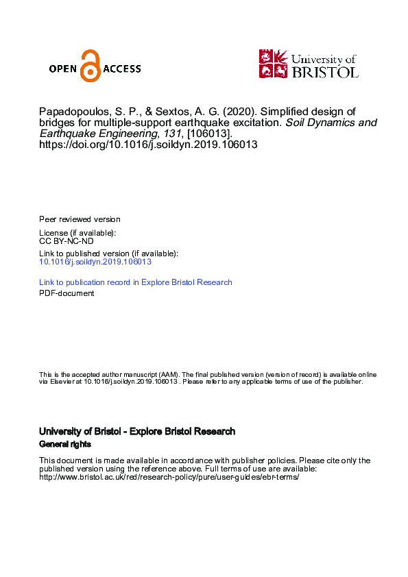 (PDF) Simplified design of bridges for multiple-support earthquake ...