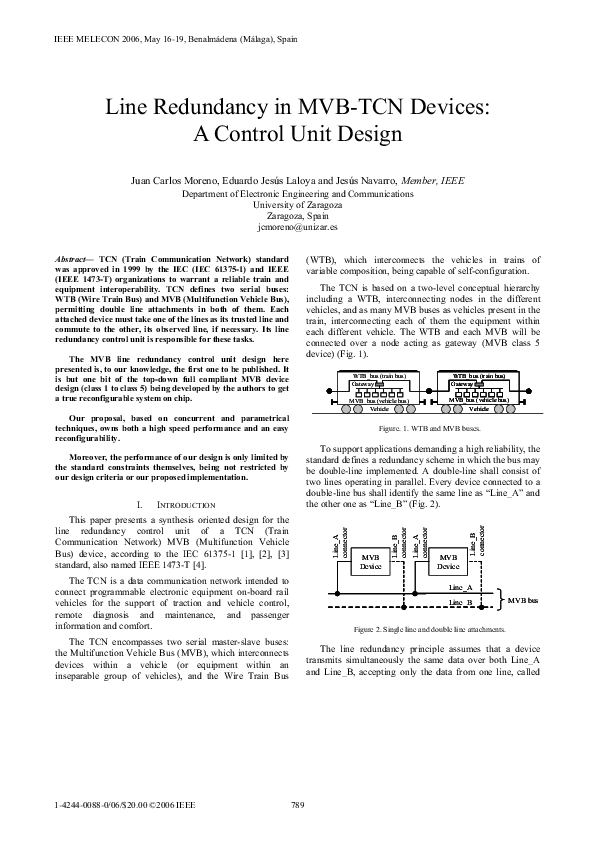 (PDF) MVB-TCN Device Line Redundancy Control Unit Design